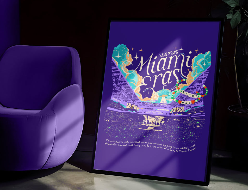 Purple Miami Eras Night One Hard Rock Stadium Poster – Foolery
